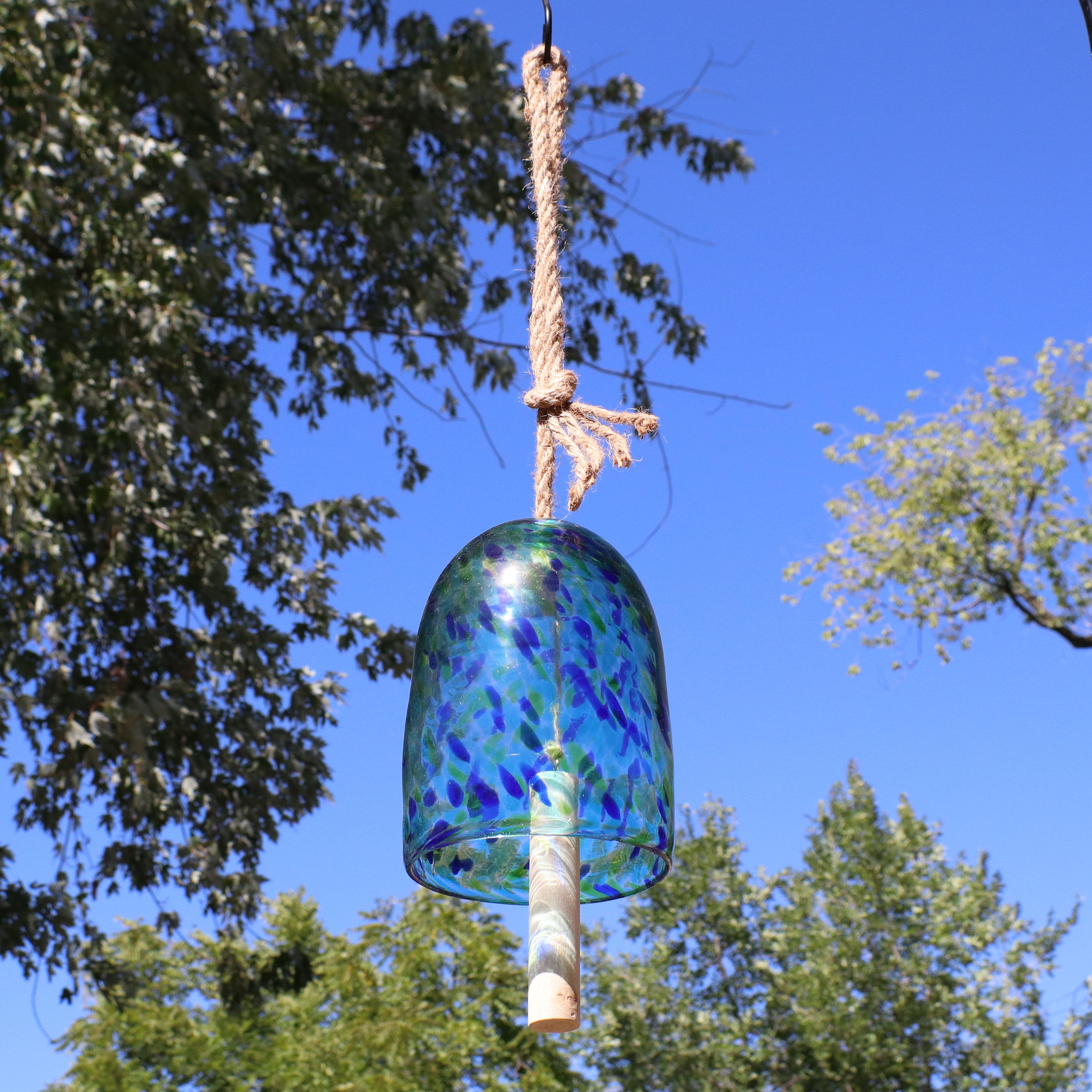 Natural Melody Glass Wind Chime Bell - 7.5 in - Blue Freeze by ...